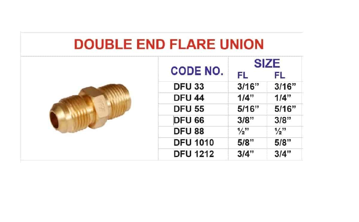 Brass Reducing flare union tube fitting for heavy machinery, and industrial