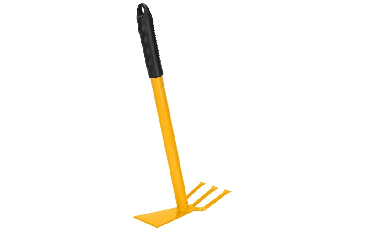 Garden hoe 3 prong fork handle with hang-up hole hoe/fork combo