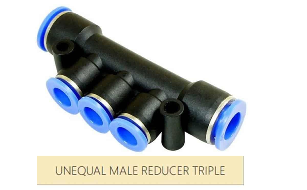 Pneumatic reducer unequal male triple reducer fittings Akari pneumatics